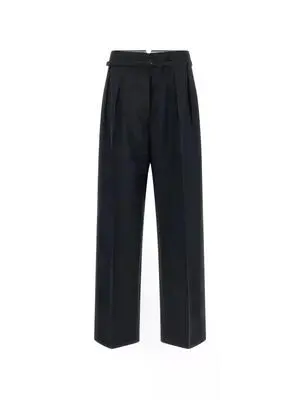 Prada Belted Pleated Trousers - Blue