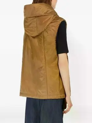 Max Mara Padded Water-repellent Hooded Gilet - Brown