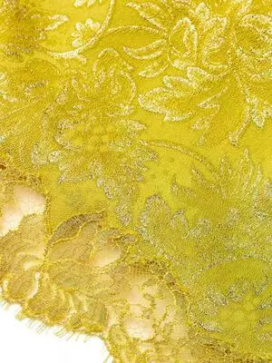 Saint Laurent Jacquard And Lace Mini Skirt - Yellow