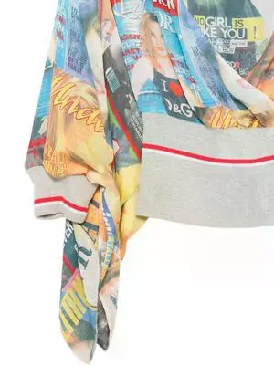 Dolce & Gabbana 2000s Newsprint-print One-shoulder Top