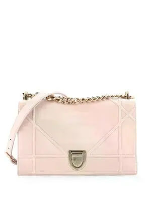 Dior Diorama Flap Bag Patent Medium Shoulder Bag - Neutrals