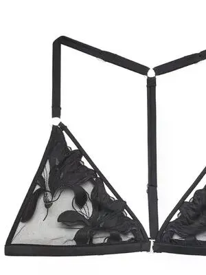 FLEUR DU MAL Lily Embroidered T-back Bra