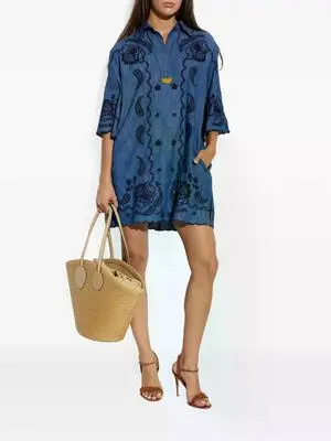 Zimmermann Embroidered Denim Mini Dress
