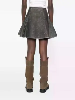 DIESEL® Erina Acid-wash Flared Mini Skirt