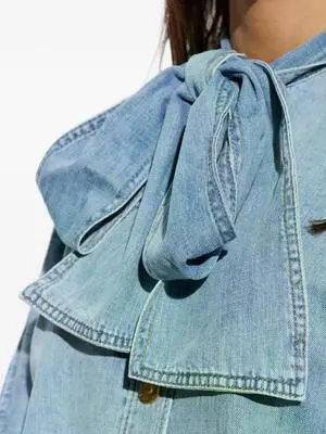 Zimmermann Tie-neck Denim Shirt