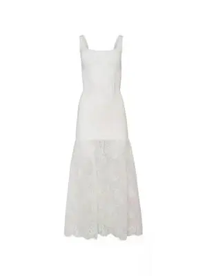 FLEUR DU MAL Jolie Lace-trim Ribbed Maxi Dress