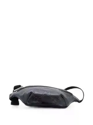 Gucci Gg Embossed Perforated Leather Small Belt Bag - Black