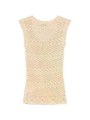 Dolce & Gabbana 2000s Crochet Sleeveless Tank Top - Neutrals