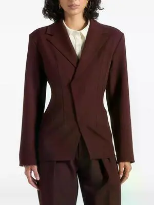 Manière De Voir Beatrice Tailored Cinched Blazer Wine