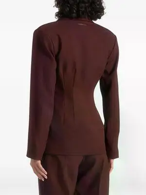Manière De Voir Beatrice Tailored Cinched Blazer Wine