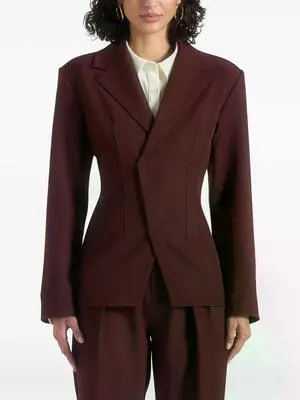 Manière De Voir Beatrice Tailored Cinched Blazer Wine - Red