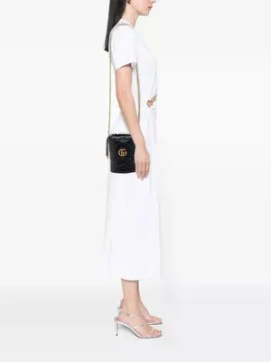 Gucci 2016-2026 Small Gg Marmont Leather Matelasse Bucket Bag - Black