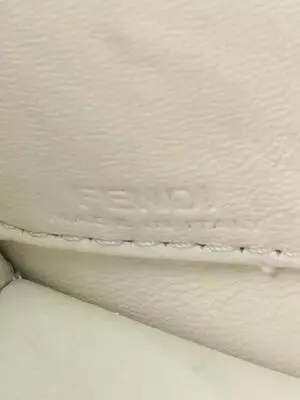 Fendi Zucca Embossed Leather Baguette Wallet On Chain Satchel