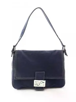 Fendi 2000-2010 Canvas Ff Marble Mamma Forever Shoulder Bag - Blue