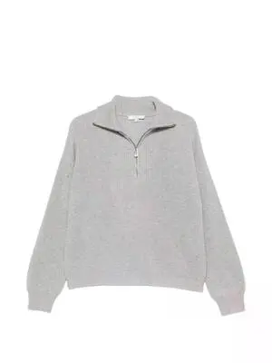Malo Ribbed-knit Half-zip Sweater - Grey