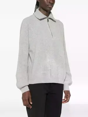 Malo Ribbed-knit Half-zip Sweater