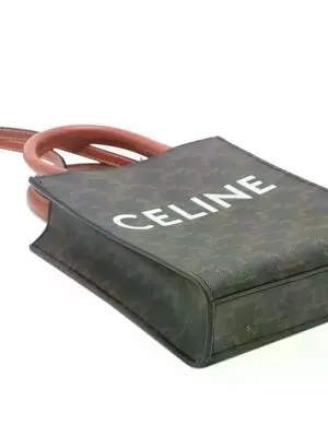 Celine 2010-2026 Mini Triomphe Coated Canvas Vertical Cabas Satchel
