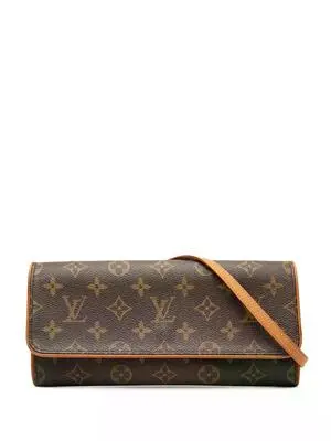 LOUIS VUITTON Monogram Pochette Twin Gm Crossbody Bag - Brown