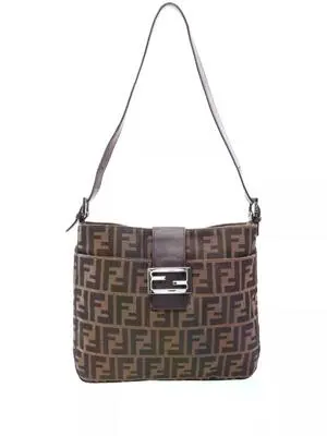 Fendi 2000-2010 Zucca Canvas Shoulder Bag - Brown