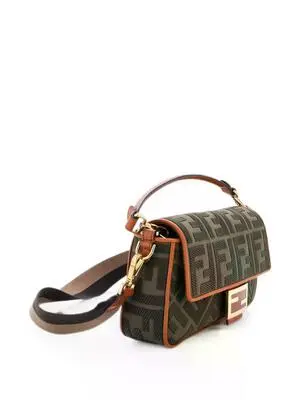 Fendi Baguette Nm Bag Zucca Embroidered Canvas Medium Shoulder Bag