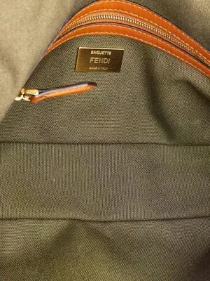 Fendi Baguette Nm Bag Zucca Embroidered Canvas Medium Shoulder Bag