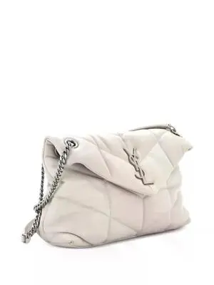 Saint Laurent Loulou Puffer Shoulder Bag Quilted Leather Small Crossbody Bag - Neutrals