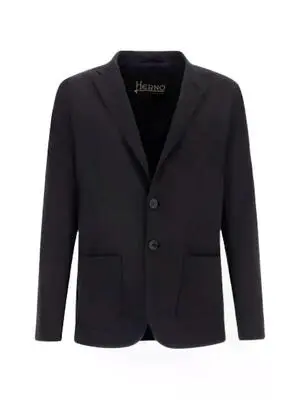 Herno Single-breasted Seersucker Blazer - Blue