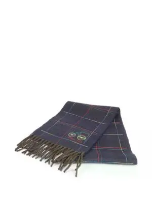 Hermès Embroidered Fringed Scarf