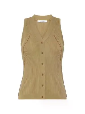 Max Mara Ribbed Knit Vest - Green