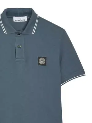 Stone Island Logo-patch Polo Shirt - Blue
