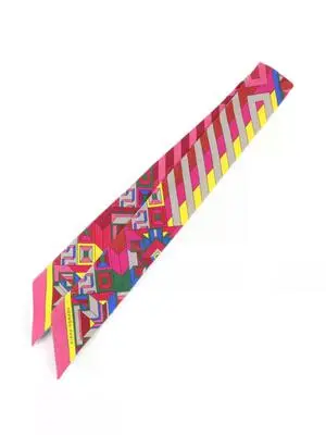 Hermès Twilly Geometric-print Silk Scarf - Pink