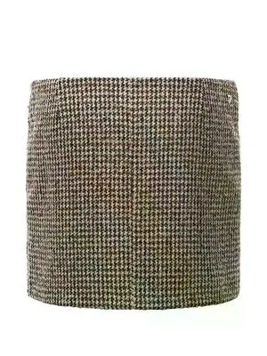 DONDUP Houndstooth-pattern Flap-pocket Skirt