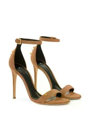 Elisabetta Franchi Suede Stiletto Sandals With Logo Detail