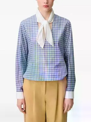 Claudie Pierlot Checked Pussy-bow Top