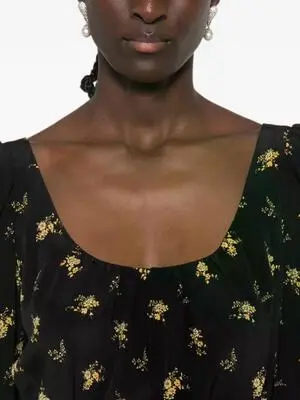 Alessandra Rich Floral Print Silk Mini Dress