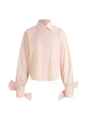 PATOU Bow-detail Long-sleeve Blouse - Pink