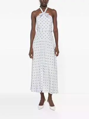 Alessandra Rich Polka-dot Halter-neck Midi Dress