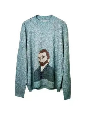 KOTA GUSHIKEN Van Gogh Intarsia-knit Sweater - Blue
