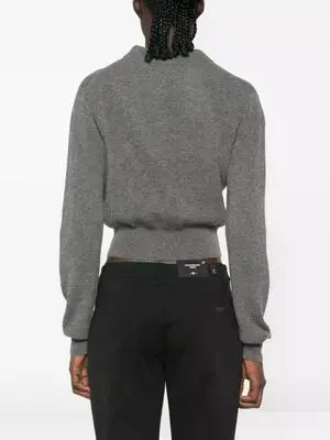 Malo Ribbed Knit Cropped Sweater