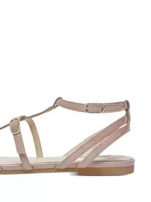 Liu Jo Crystal-embellished Patent Leather Sandals - Neutrals
