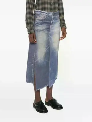 Our Legacy Denim Patchwork Midi Skirt