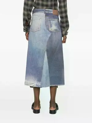 Our Legacy Denim Patchwork Midi Skirt