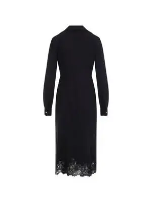 Alberta Ferretti Midi Lace-trim Wrap Dress