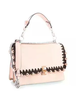 Fendi Kan I Bag Beaded Whipstitch Leather Medium Satchel