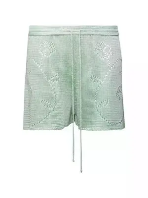 Calle Del Mar Ivy Pointelle-knit Shorts - Green