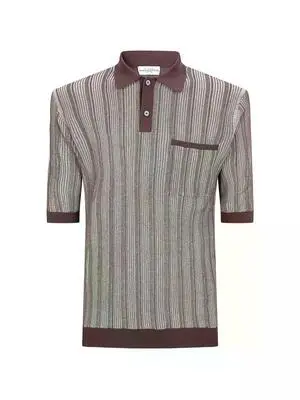 BALLANTYNE Ribbed-knit Polo Shirt