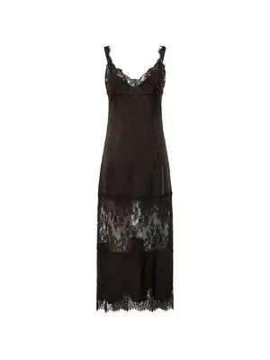 Pinko Midi Lace-trim Floral-jacquard Dress