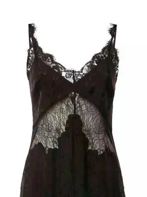 Pinko Midi Lace-trim Floral-jacquard Dress