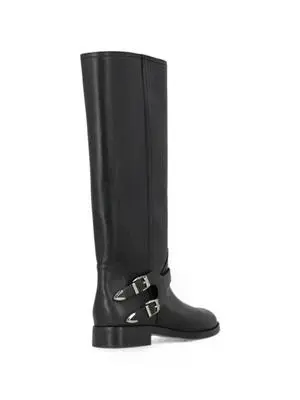 Pinko Buckle-detail Leather Boots