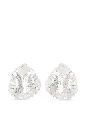 Cult Gaia Iris Leaf Earrings - Silver